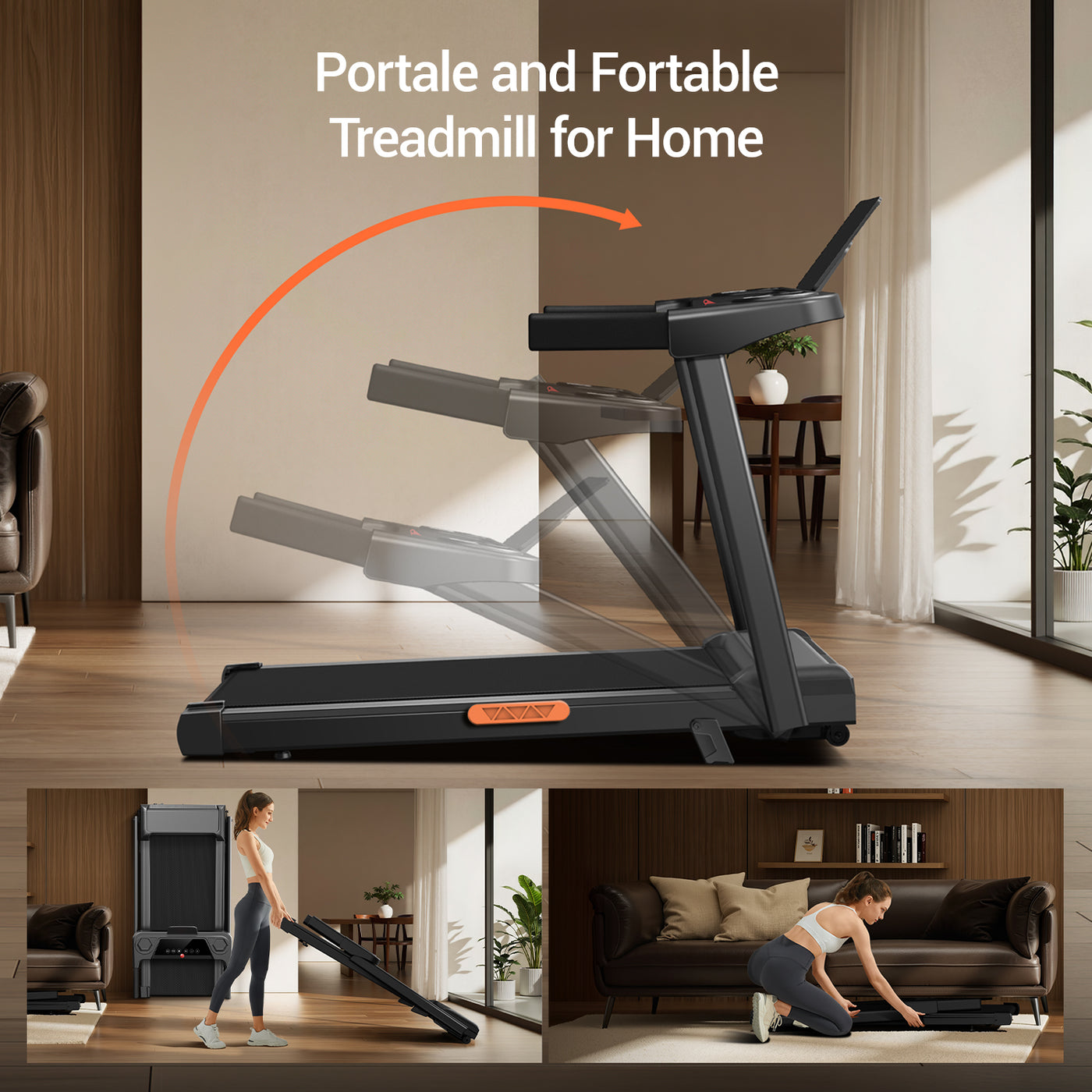 Umay SF10 Foldable Treadmill with 10% Incline for Home and Office
