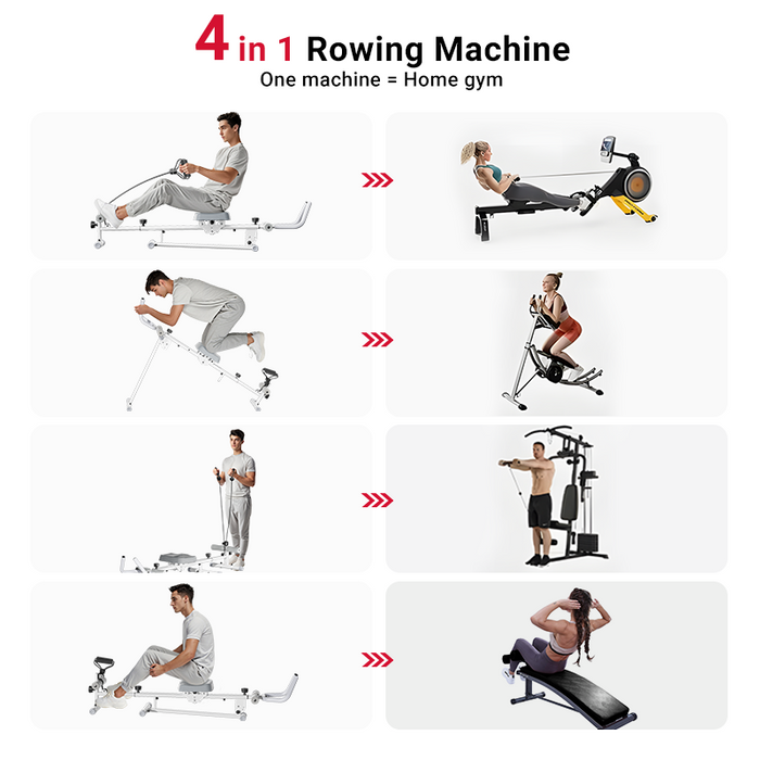 UMAY 4-in-1 Ab-trainer Combined Rowing Machine