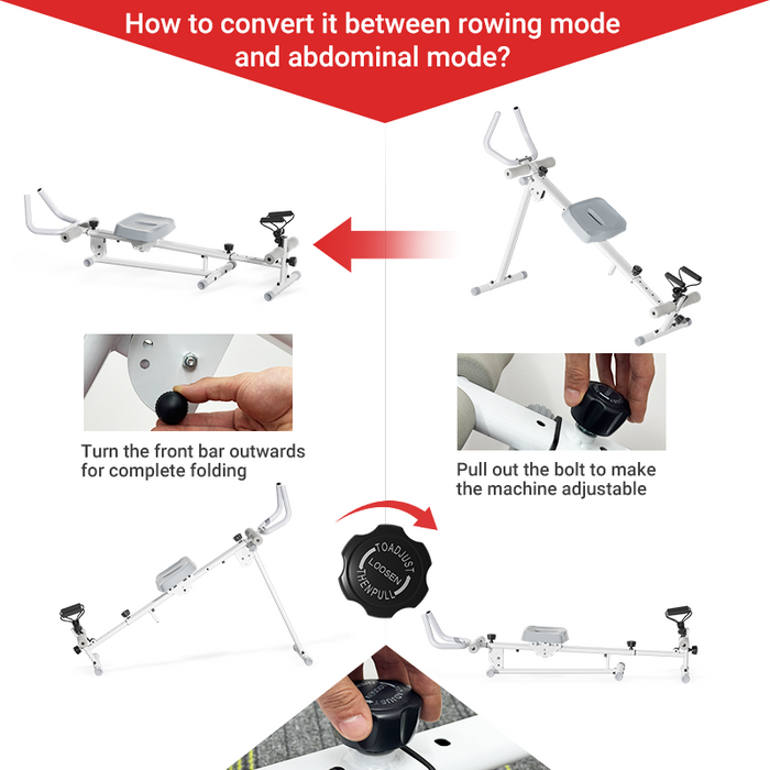 UMAY 4-in-1 Ab-trainer Combined Rowing Machine